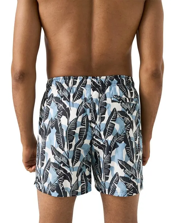 Eton Tropical Leaf Print Swim Shorts
