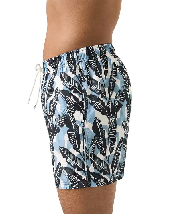 Eton Tropical Leaf Print Swim Shorts