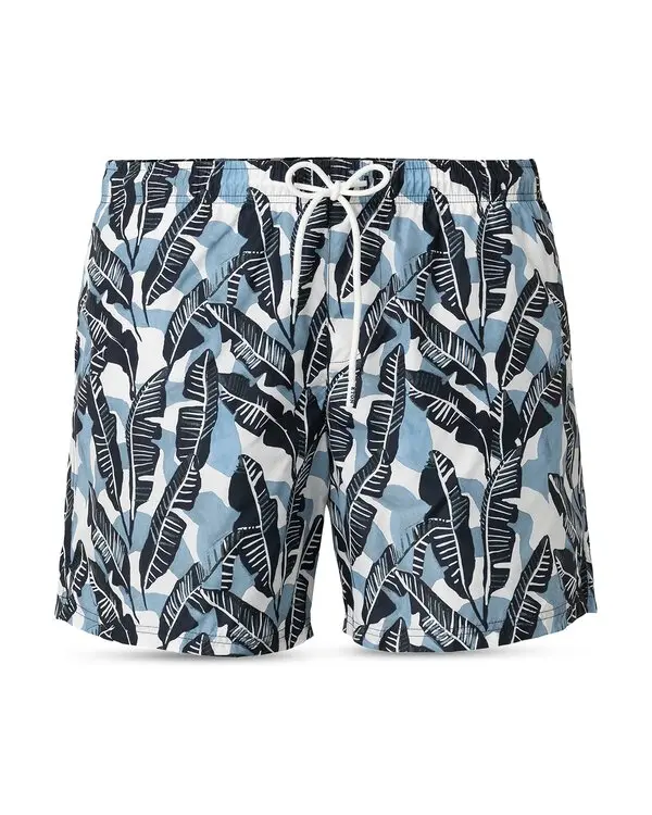 Eton Tropical Leaf Print Swim Shorts