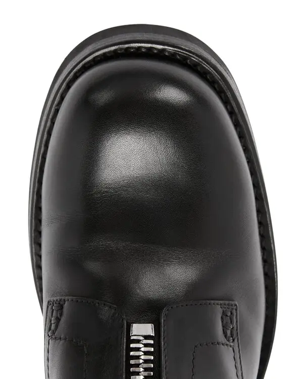 Alexander McQueen Leather Buckled Zip-up Boots