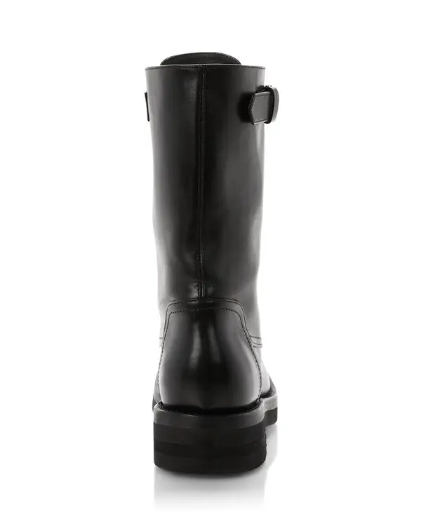 Alexander McQueen Leather Buckled Zip-up Boots