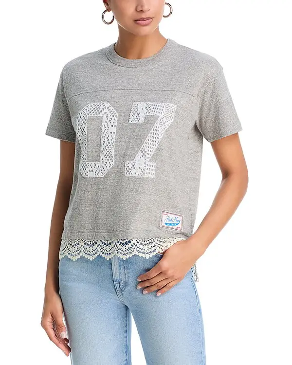 MOTHER The Footballer Tee - Heather Gray