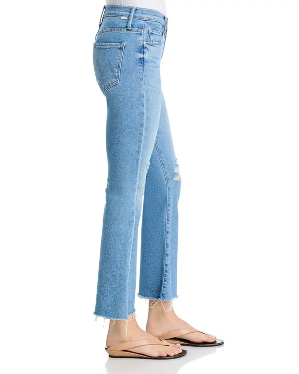 MOTHER Lil Weekender Frayed Flare Jeans