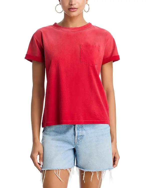 MOTHER The Cuffed Pocket Sinful Tee - Jer Tomato