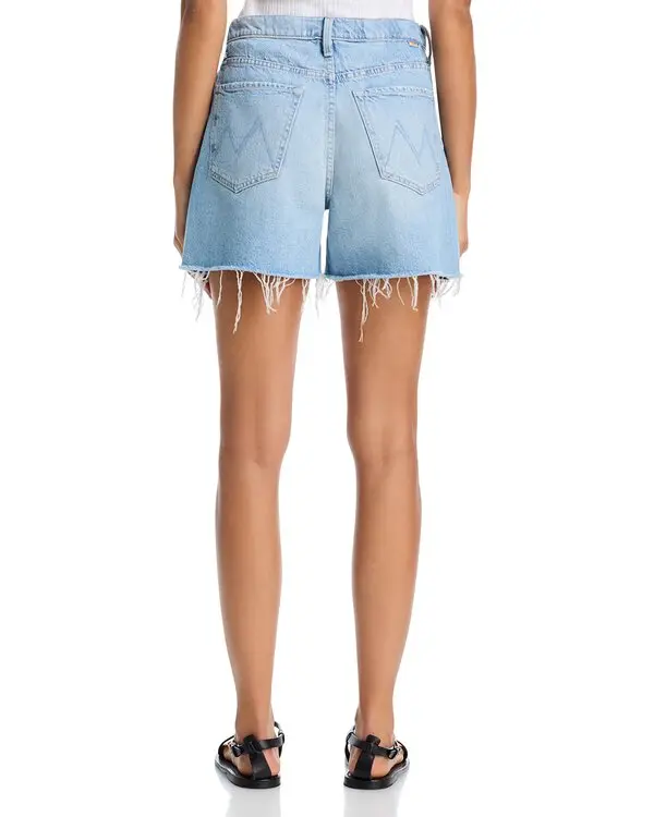 MOTHER The Extra Mile Frayed Denim Shorts