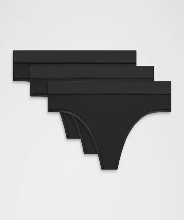 Lululemon Underease High-rise Thong Underwear 3 Pack - Black