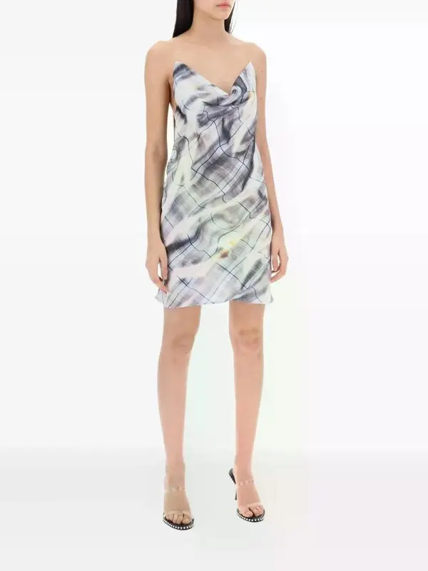 Y/project Sleeveless Mini Dress With Cowl Neck - Blue