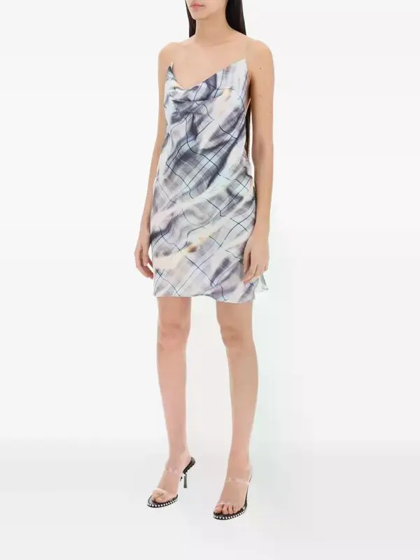 Y/project Sleeveless Mini Dress With Cowl Neck - Blue