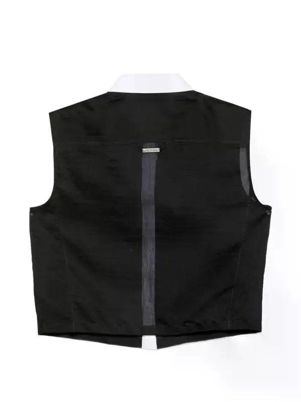 Iceberg Eyelet Embellished Sleeveless Cropped Blouse