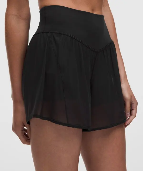 Lululemon Nulu And Mesh High-rise Studio Short 3.5 - Black