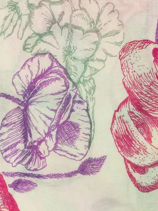 MOULETA Floral-print Frayed Scarf