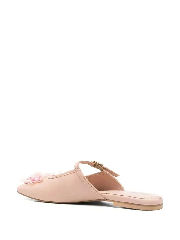 PSOPHIA Butterfly-embroidered Buckled Mules