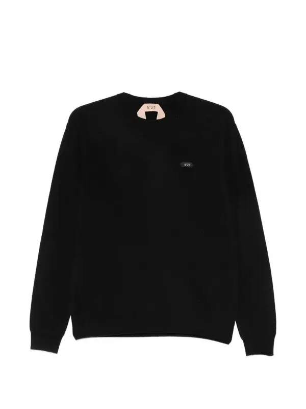 N°21 Logo Plaque Crew Neck Sweater