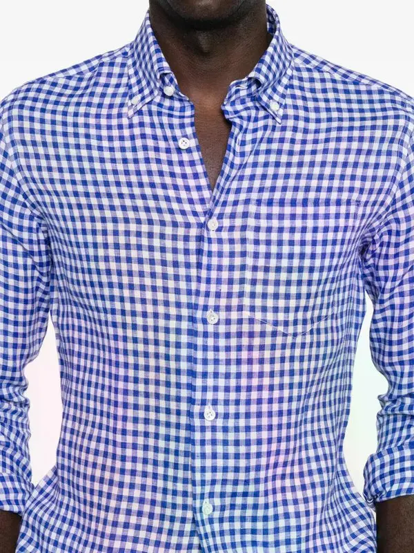 TRUZZI Gingham-pattern Button-down Shirt