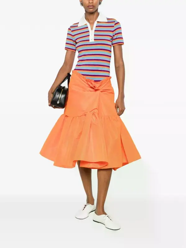 N°21 Striped Zip-up Polo Top