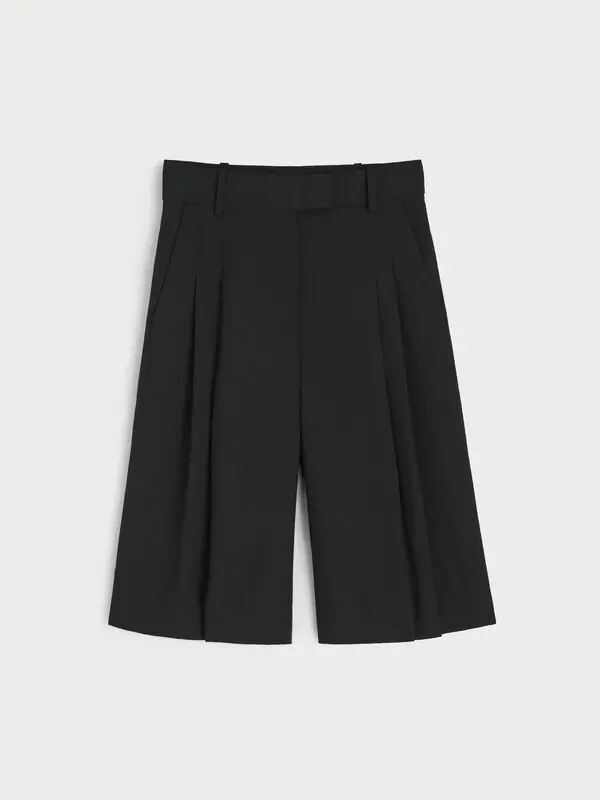BY MALENE BIRGER Cymbaria High-waist Wide-leg Shorts - Black