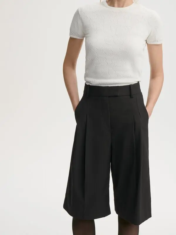 BY MALENE BIRGER Cymbaria High-waist Wide-leg Shorts - Black