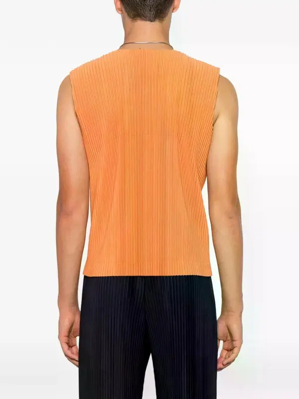 Issey Miyake Sleeveless V-neck Waistcoat - Orange
