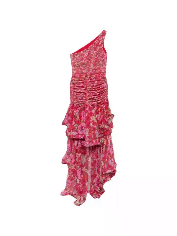 PatBO Floral-print One-shoulder Maxi Dress
