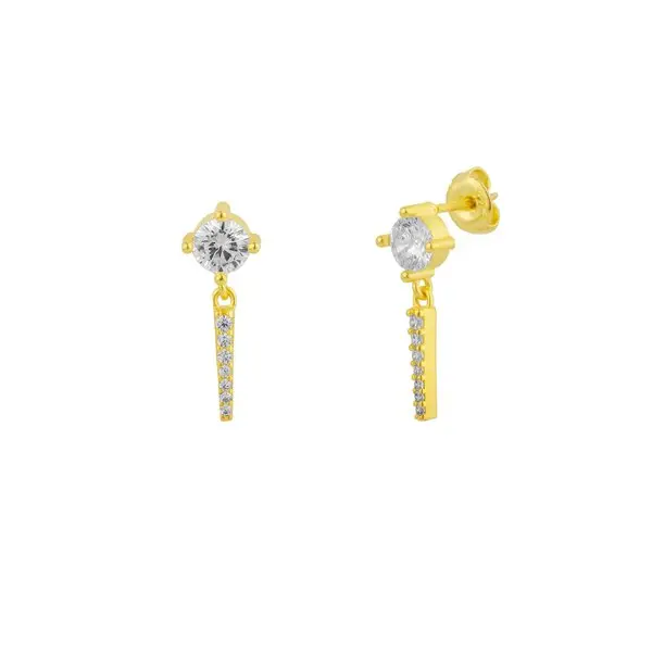 SPERO LONDON Sterling Silver Clear Gemstone Spike Charm Sodalite Earrings - Gold/white