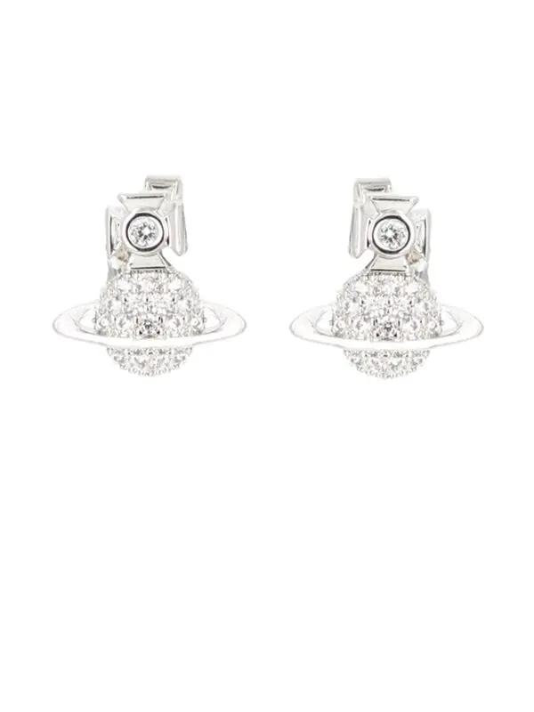 VIVIENNE WESTWOOD Tamia" Orb Earrings With Crystal Embellishments - Silver