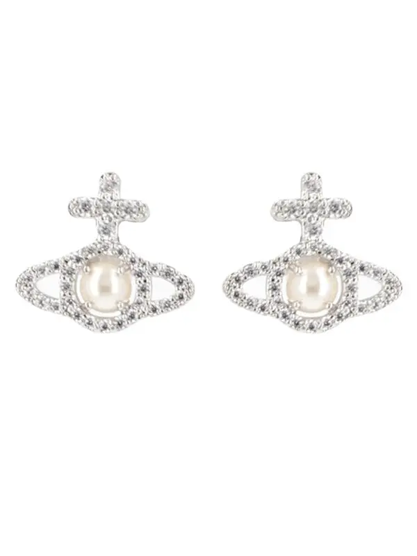 VIVIENNE WESTWOOD Olympia Pearl Orb Earrings - Silver