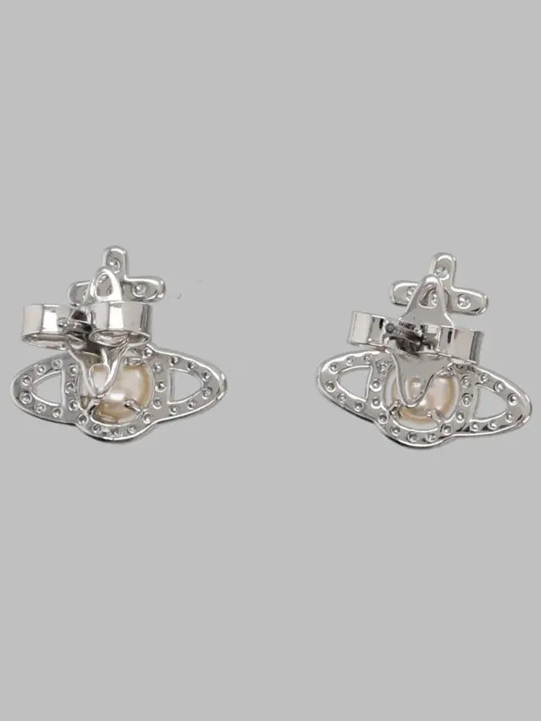 VIVIENNE WESTWOOD Olympia Pearl Orb Earrings - Silver
