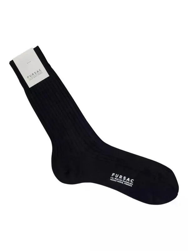 FURSAC Ribbed Cotton Socks - Black