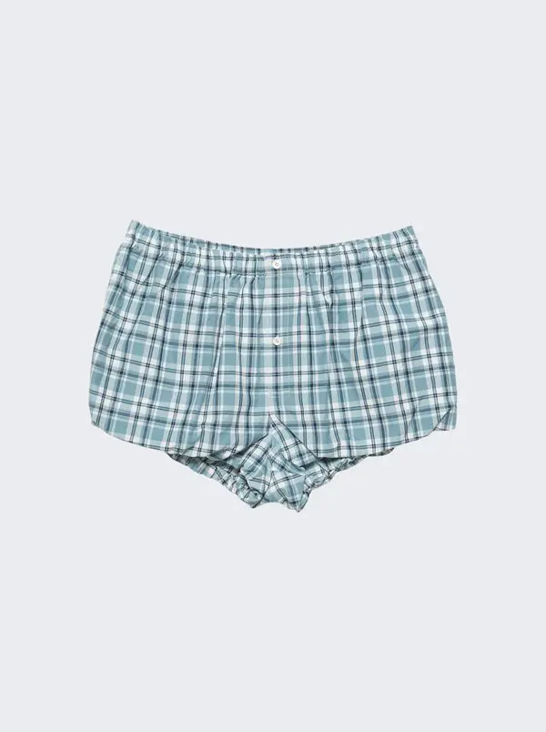 Acne Studios Gathered Check Shorts - Blue