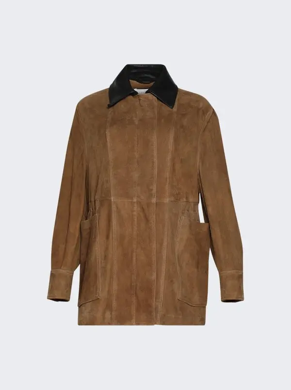 Nour Hammour Grange Suede And Lambskin Jacket - Camel