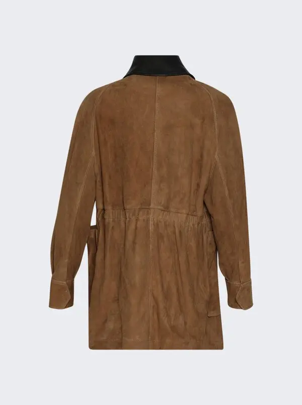 Nour Hammour Grange Suede And Lambskin Jacket - Camel