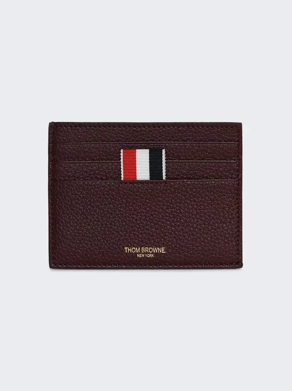 Thom Browne Single Card Holder With Note Compartment Dk Burgundy - Red