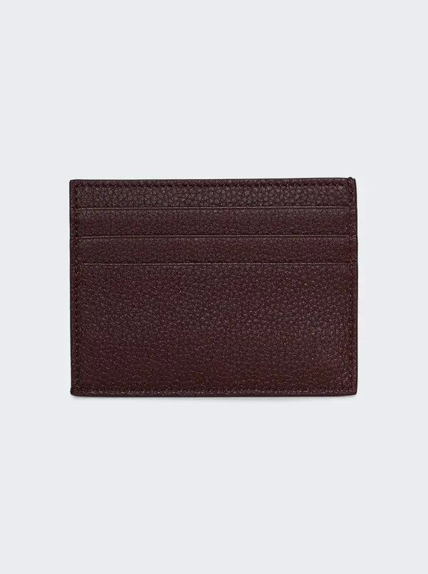 Thom Browne Single Card Holder With Note Compartment Dk Burgundy