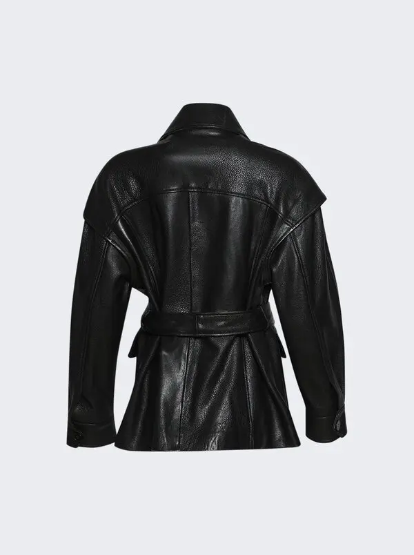 Nour Hammour Layered Leather Jacket