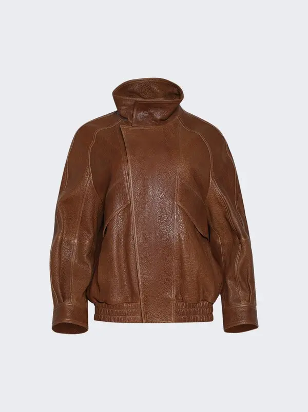 Nour Hammour Ariste Leather Jacket - Brown