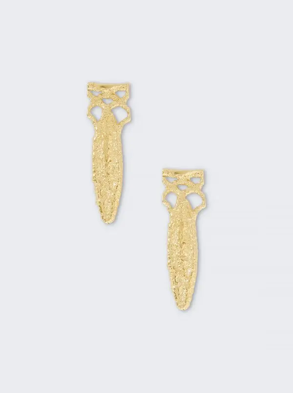 THE YSSO Amphora Earrings In Plated Bronze