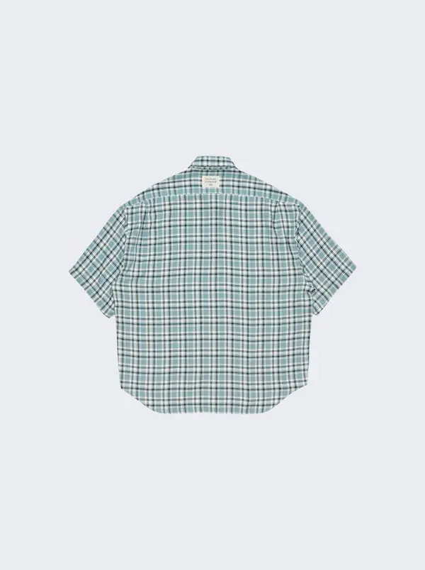 Acne Studios Checked Flannel Shirt Turquoise And White