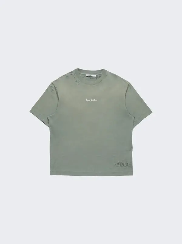 Acne Studios Mended Logo Tee Slate Grey - Gray