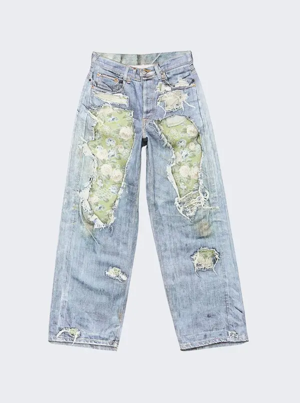 Acne Studios Trompe-l'oeil Print Baggy Jeans