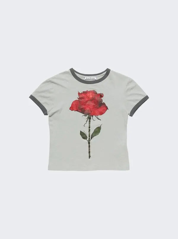 Acne Studios Graphic Rose T-shirt - Grey