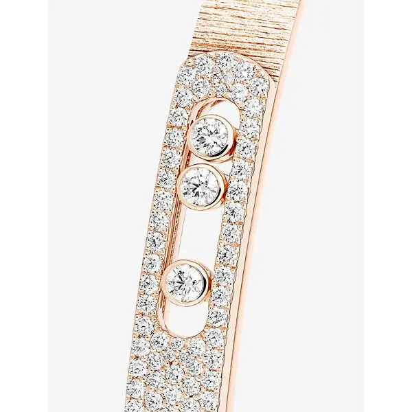Messika Move Noa Ciselé Half Pavé 18ct Gold Diamond Bangle