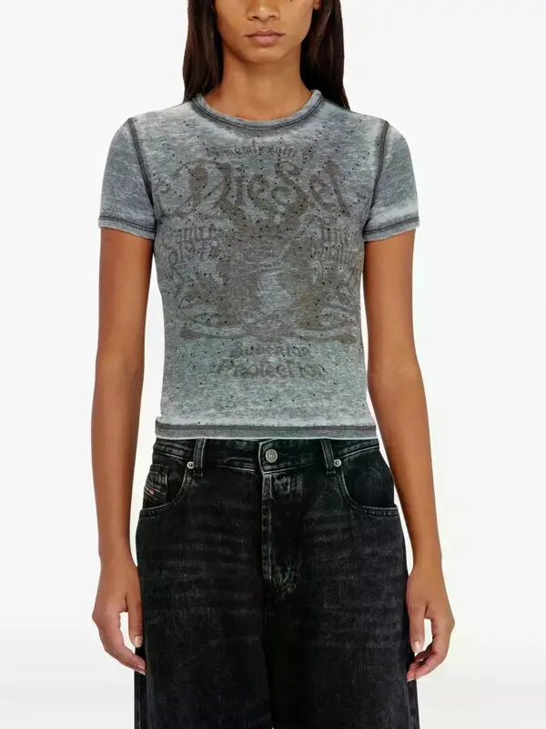 DIESEL® Strass-embellished Burnout T-shirt