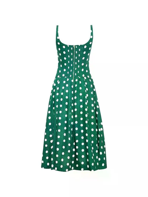 Cara Cara Regio Polka-dot Midi Dress - Green
