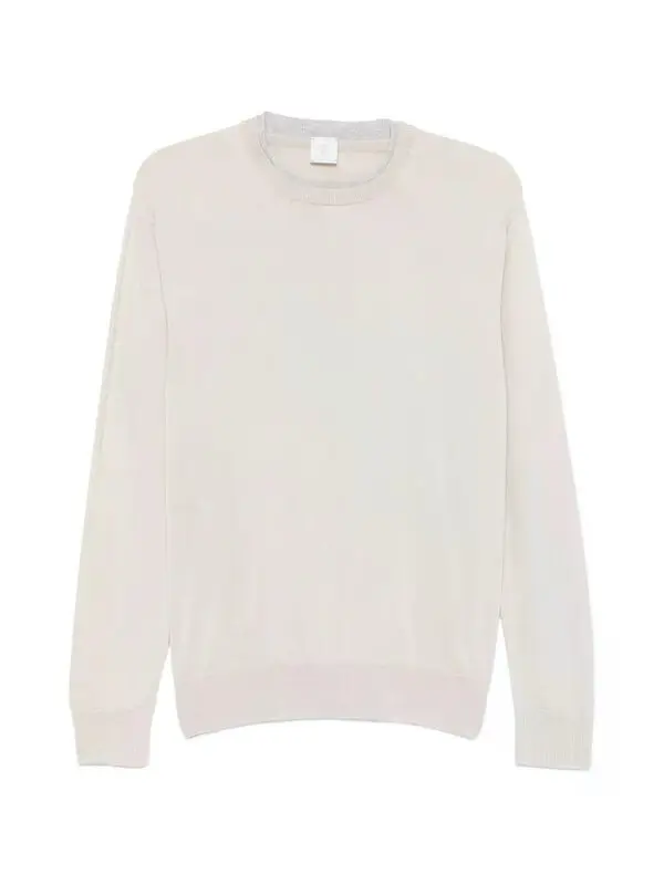 Eleventy Ribbed Trim Layered Neck Sweater