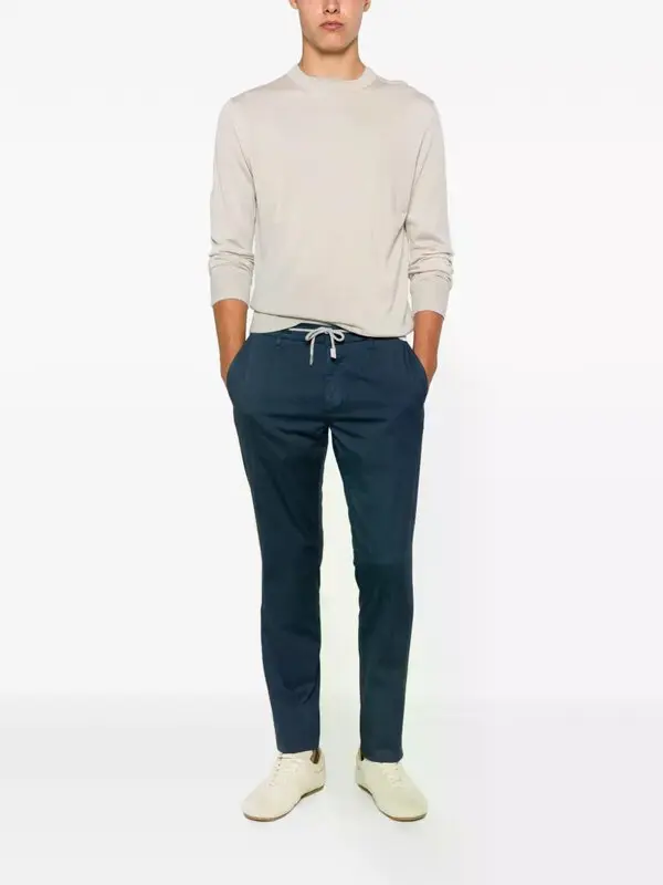 Eleventy Ribbed Trim Layered Neck Sweater
