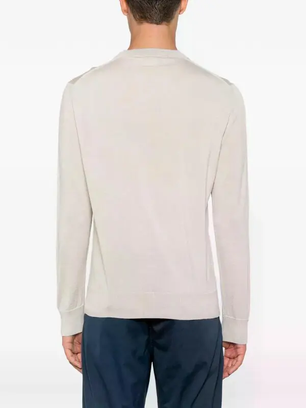 Eleventy Ribbed Trim Layered Neck Sweater