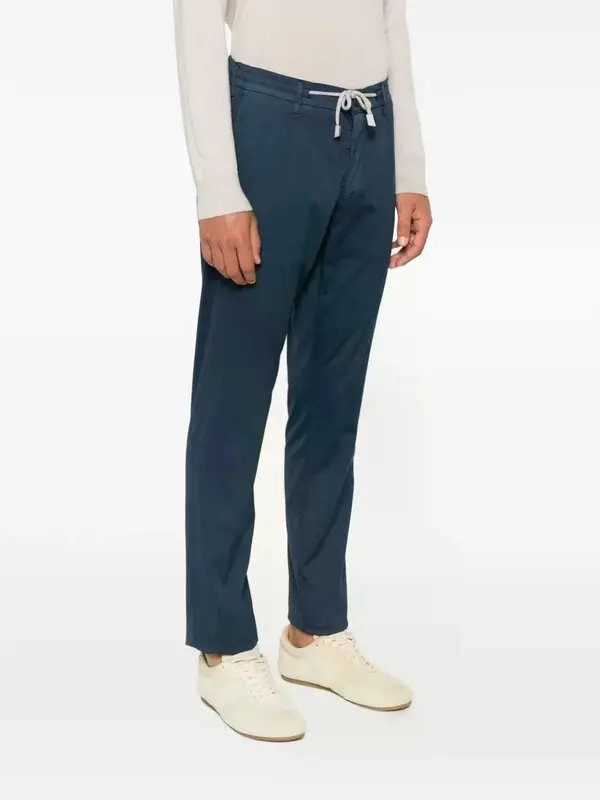 Eleventy Drawstring Waist Pleated Trousers - Blue