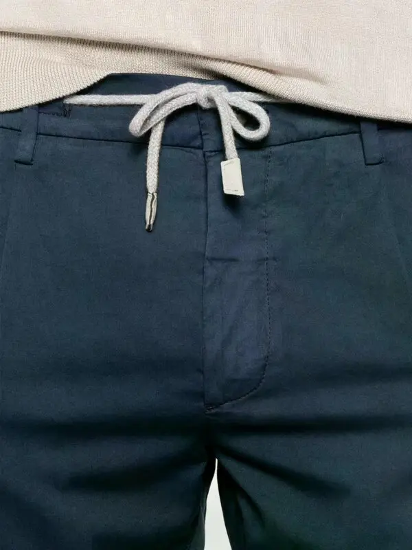 Eleventy Drawstring Waist Pleated Trousers - Blue