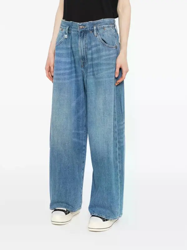 R13 Whiskered Pleated Jeans
