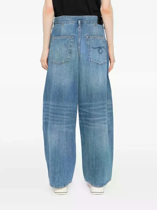 R13 Whiskered Pleated Jeans